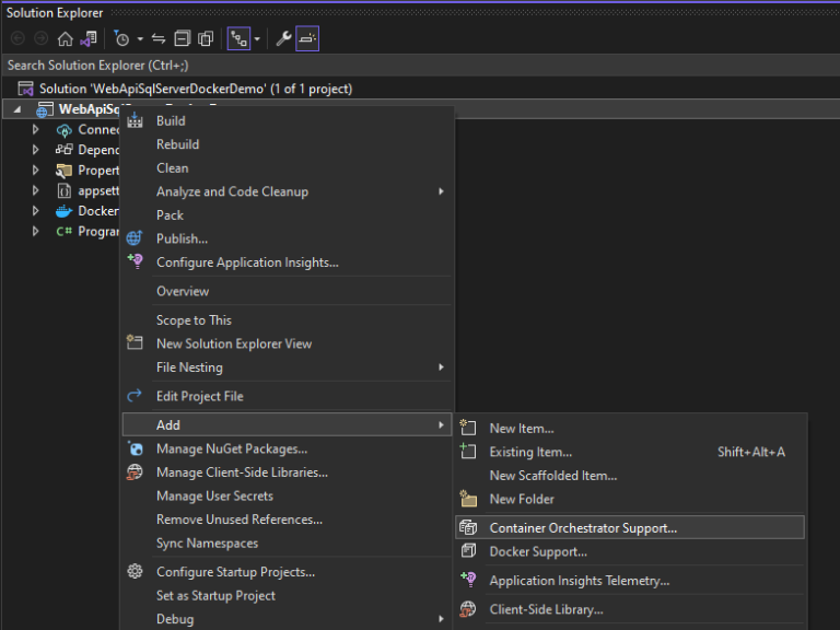 Dockerize Aspnet Core Api And Sql Server
