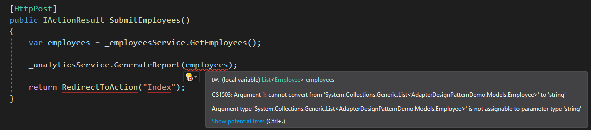 Adapter Design Pattern in ASP.NET Core