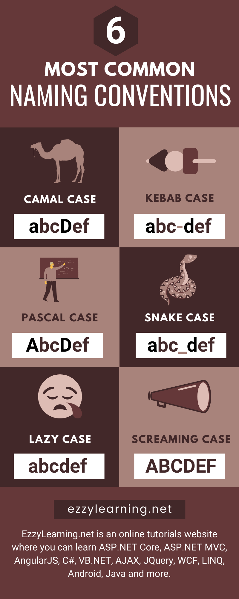 6 Most Common Naming Conventions Infographic 