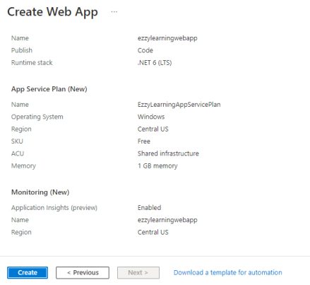 Create Azure App Services using Azure Portal
